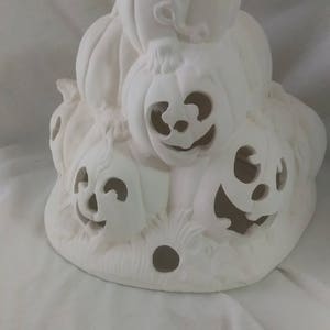 Pumpkin Stack 9" Ready to Paint Ceramic Bisque With Clip Light - Etsy