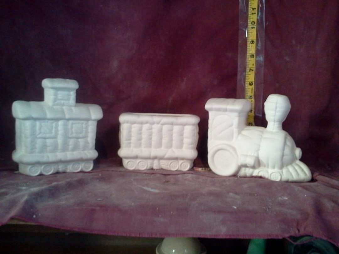 Kimple Softy Train 3 Piece Set Ready to Paint Ceramic - Etsy