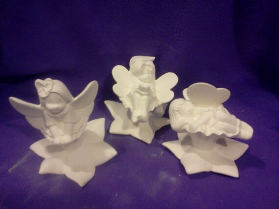 Dew Drop Fairies 6 Set of 3 Ceramic Bisque Ready to | Etsy