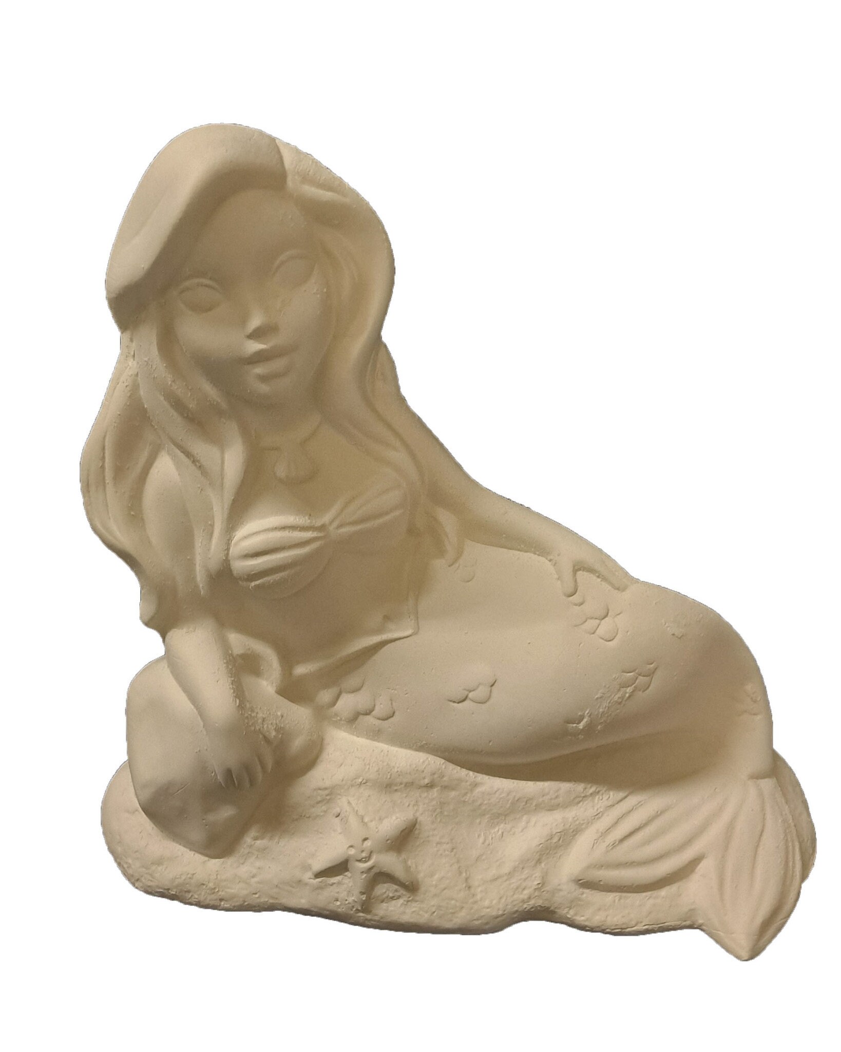 Mermaid on Beach 7" Ceramic Bisque, Ready to Paint - Etsy