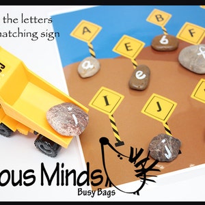 PDF File - YOU PRINT - Busy Bag - Construction Alphabet Matching ...