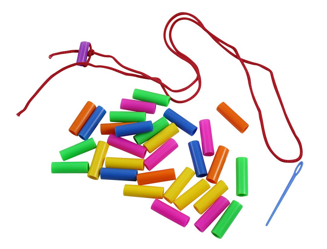 Large Plastic Straw Bead Lacing Fine Motor Busy Bag - Etsy