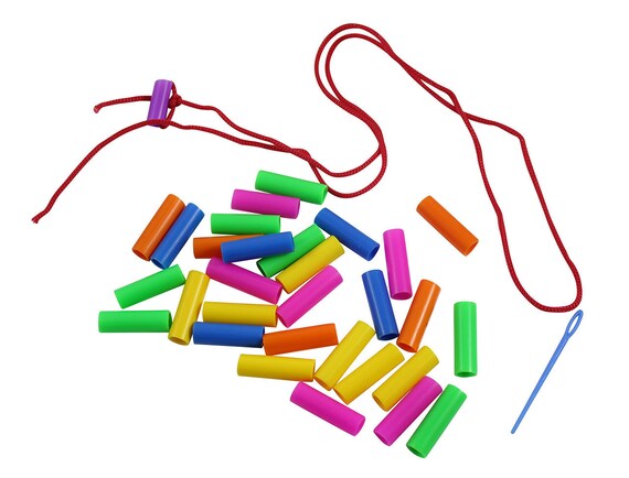 Large Plastic Straw Bead Lacing Fine Motor Busy Bag | Etsy