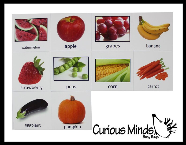 Fruits & Vegetable Match - Healthy Food With Matching Cards - 2 Part ...