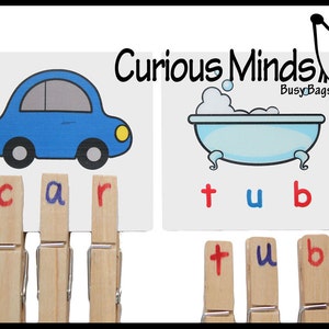 PDF - Downloadable Printable - CVC Word Cards With Clothespins Busy Bag ...