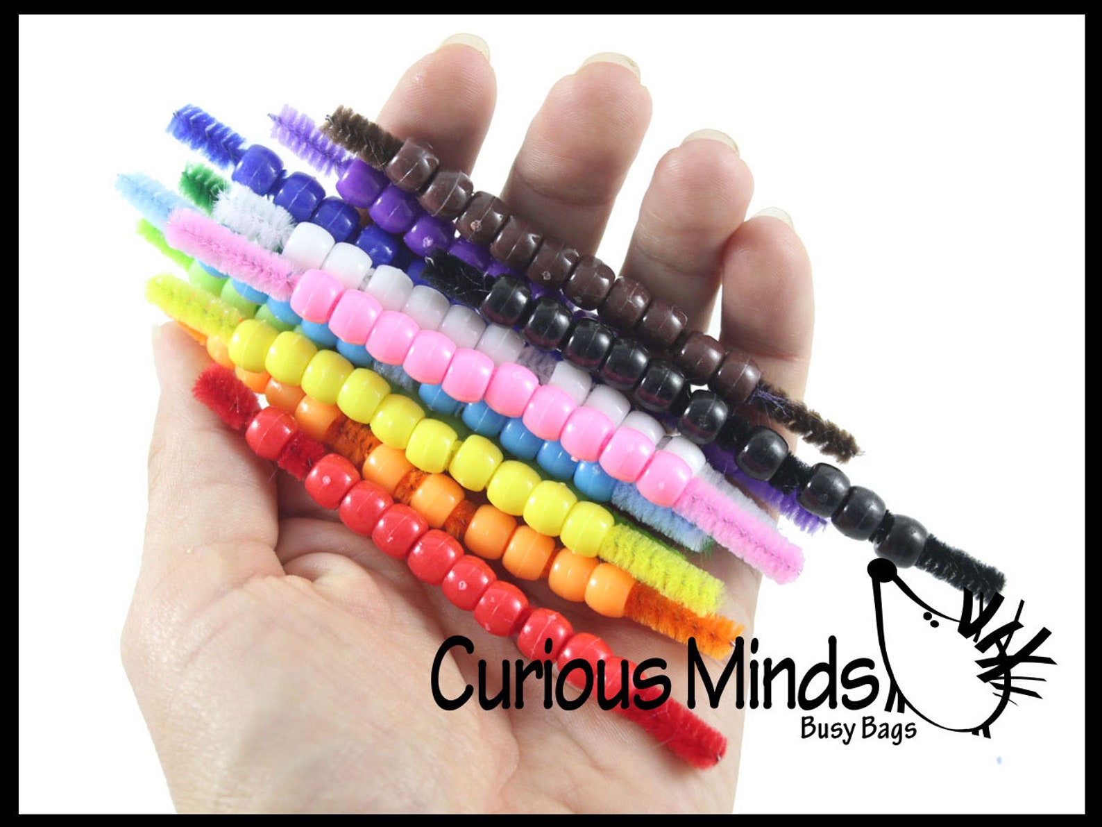 12 Color Sorting Pipe Cleaner and Beads Busy Bag learning | Etsy