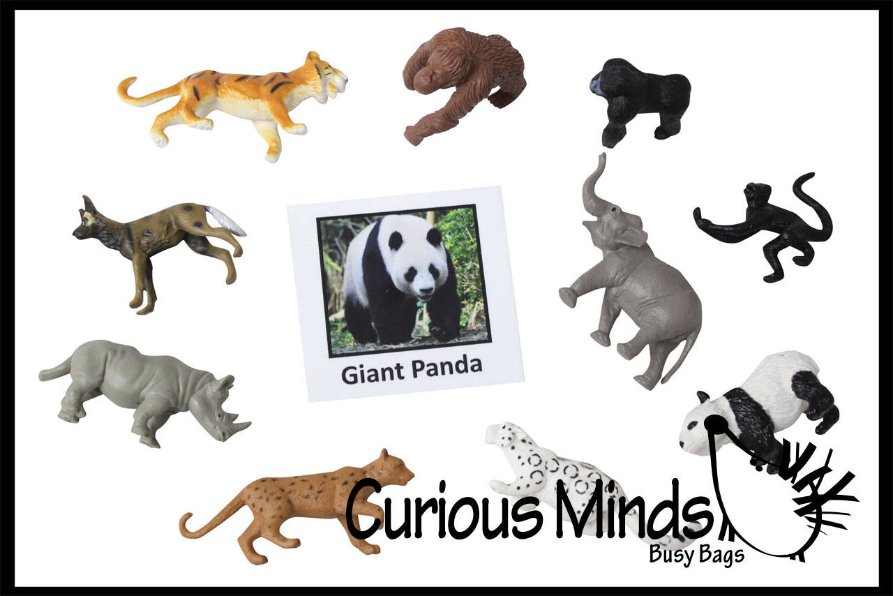 Montessori Endangered Species Animal Match - Miniature Animals With ...