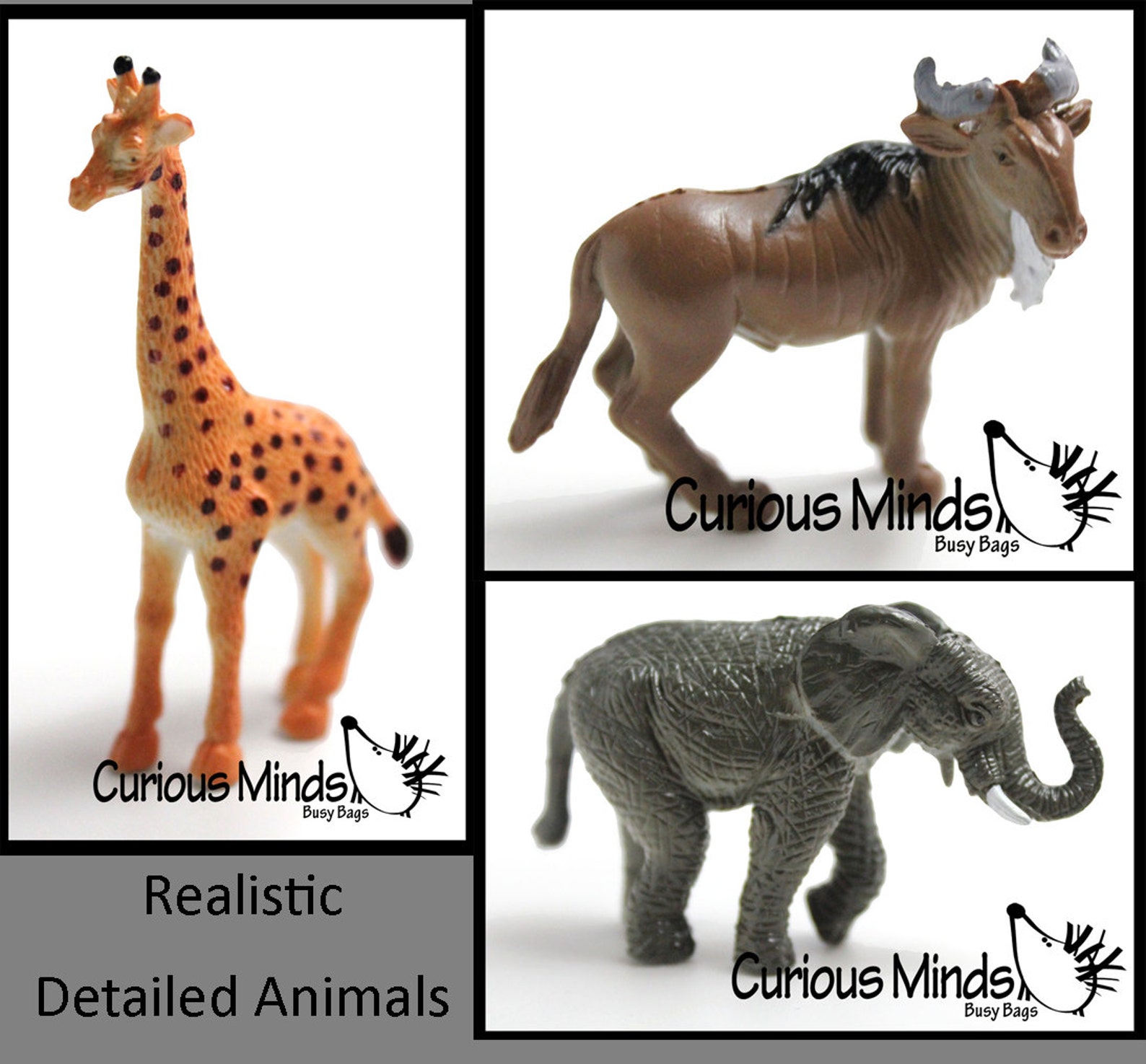 Montessori Safari Animal Match - Miniature Animals With Matching Cards ...