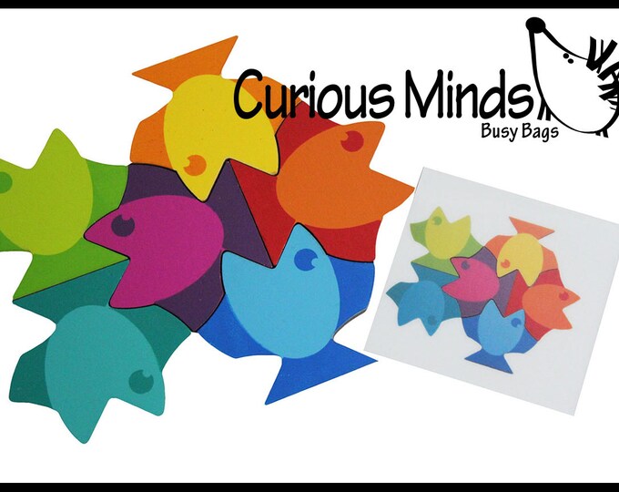 Fish Tessellation Patterns Learning Activity Wooden Fish Blocks Toy ...