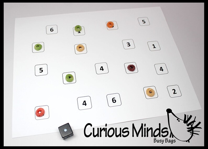 PDF YOU PRINT dice Race Number Recognition Busy Bag - Etsy