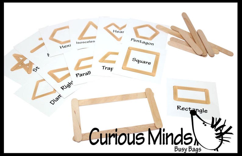 PDF DOWNLOAD - Making Shapes With Popsicle Sticks Busy Bag - Etsy