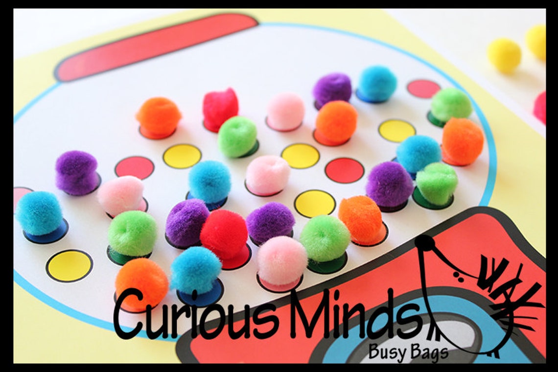 PDF Place Pom-poms Busy Bag Color Sorting - Etsy