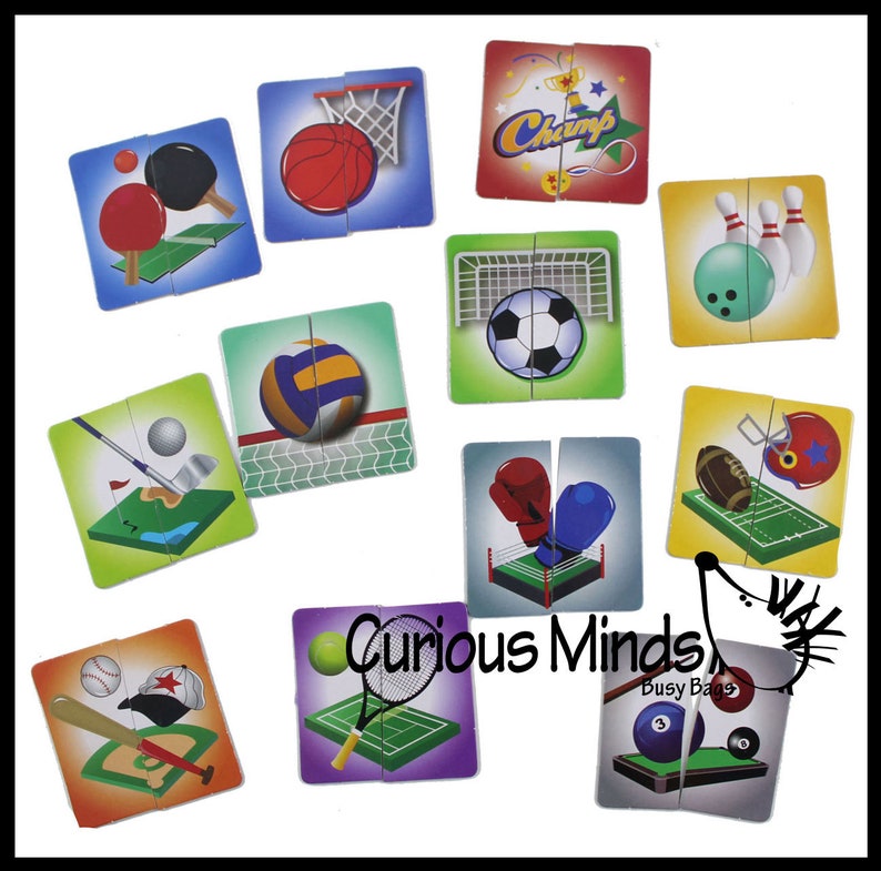 12 Mini 2-piece Puzzles Beginner Puzzle Busy Bag for - Etsy