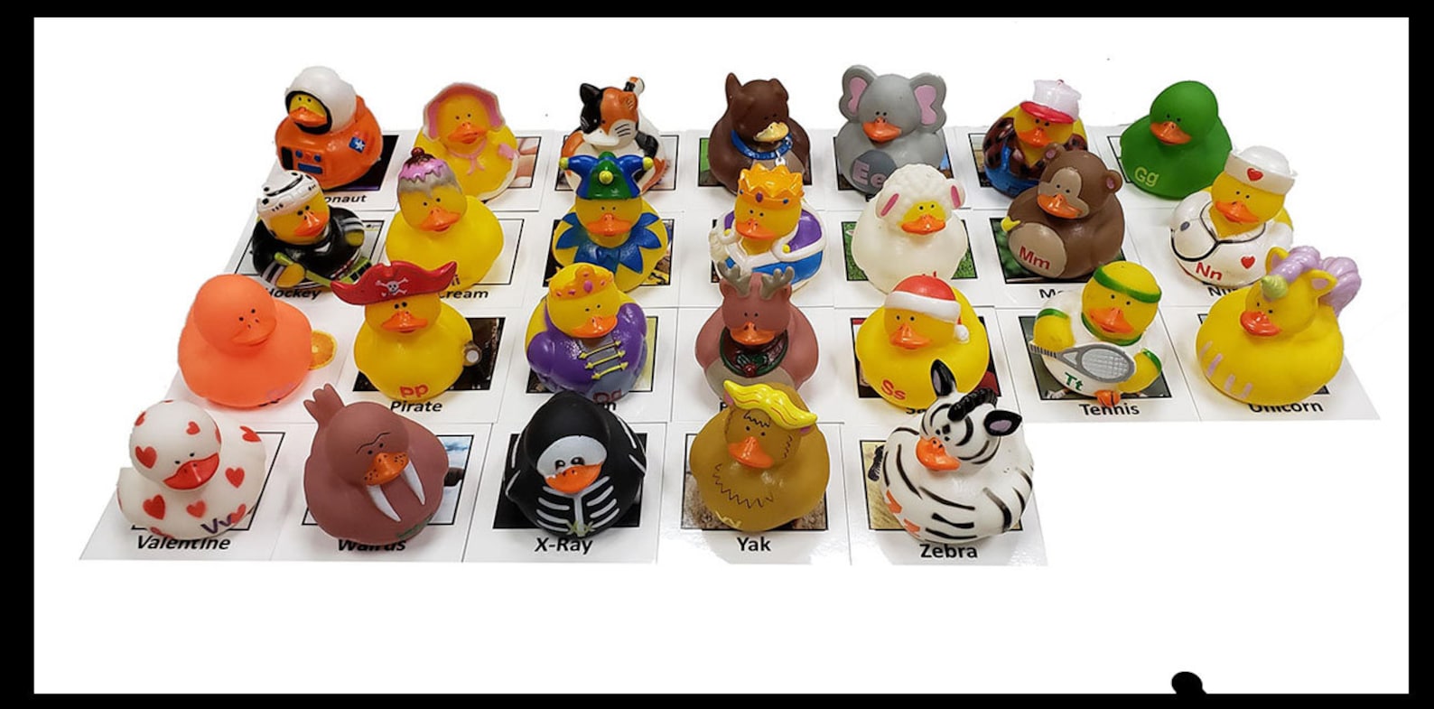Matching Alphabet Ducks with Picture Cards Rubber Duckies | Etsy