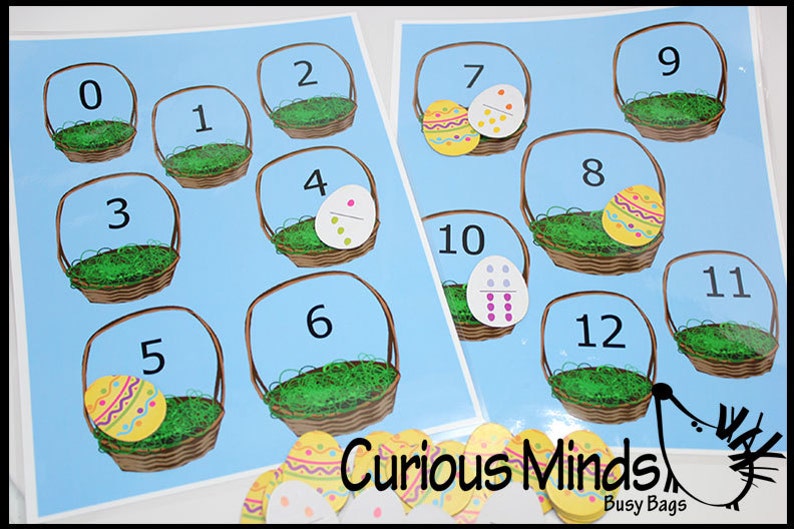 EASTER Busy Bag Domino Addition Math Learning Game | Etsy