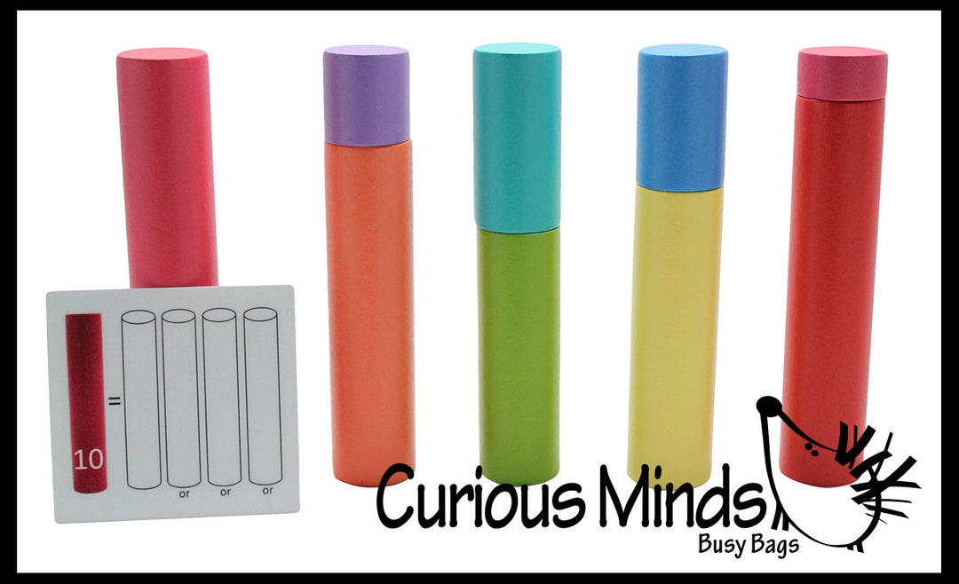 Wooden Block Math - 10 Colorful Wooden Blocks and Cards - Etsy