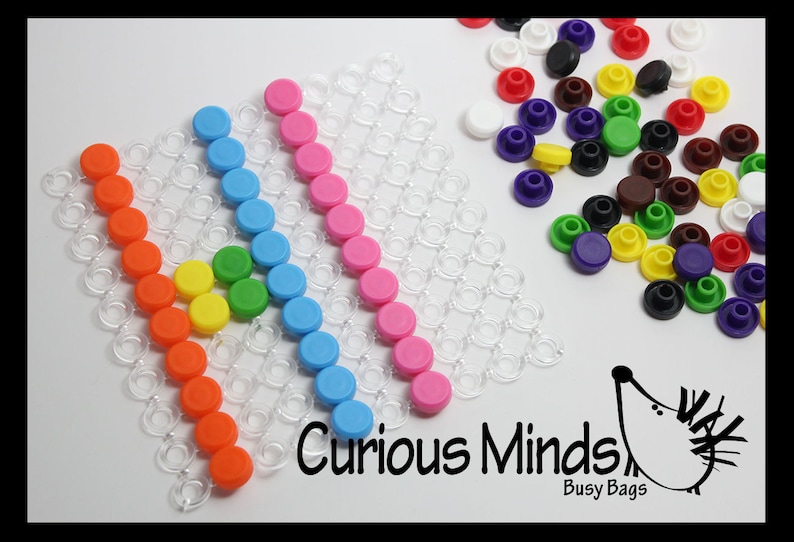 Small Flexible Peg Board Toy With Snap Buttons - Preschool Toddler ...