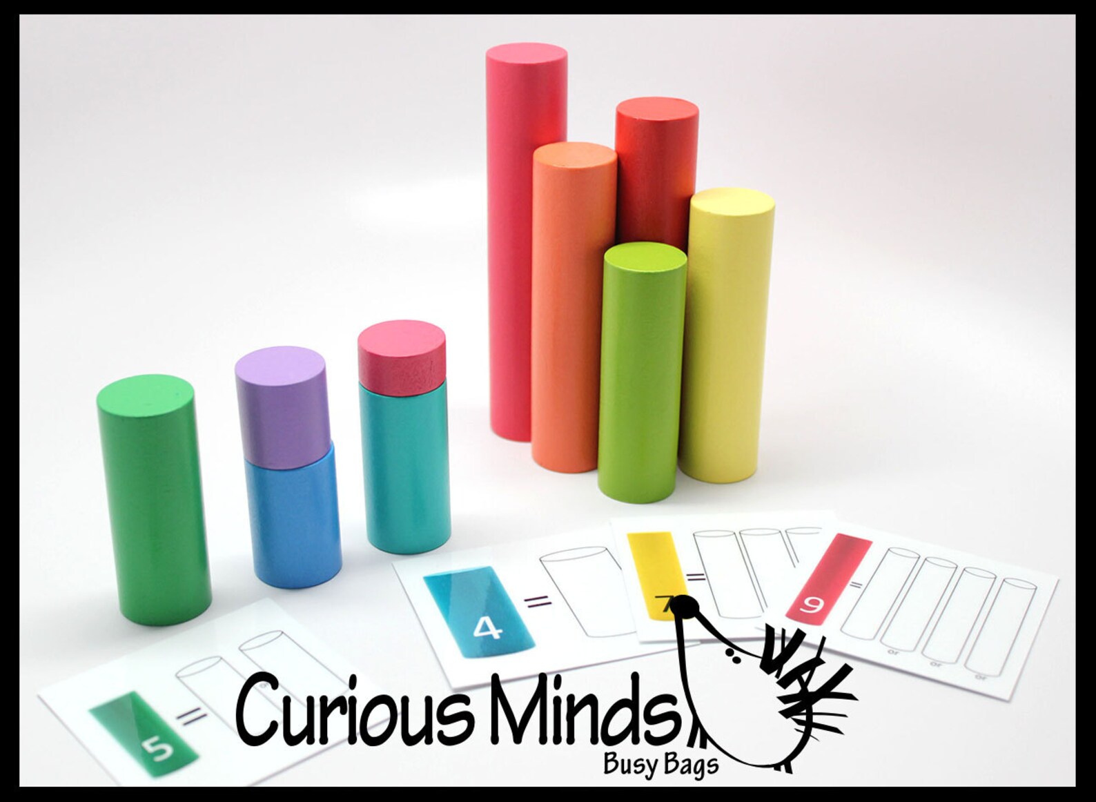 Wooden Block Math 10 Colorful Wooden Blocks and Cards - Etsy