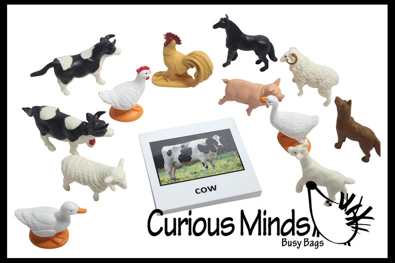 Montessori Farm Animal Match Miniature Animals With Matching - Etsy