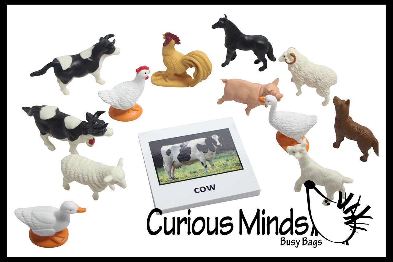 Montessori Farm Animal Match Miniature Animals With Matching - Etsy
