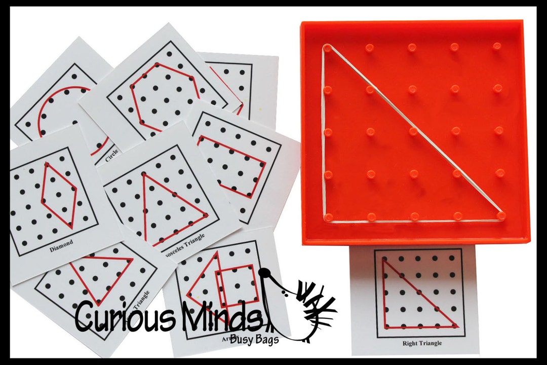 Mini Geoboard (shape, Alphabet and Number Cards Available) - Etsy