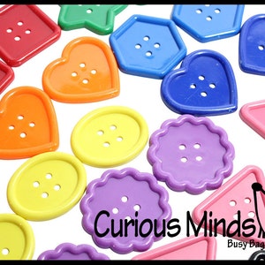 Set of 30 Large Buttons1-3/4 Perfect Color and Shape Sorting ...