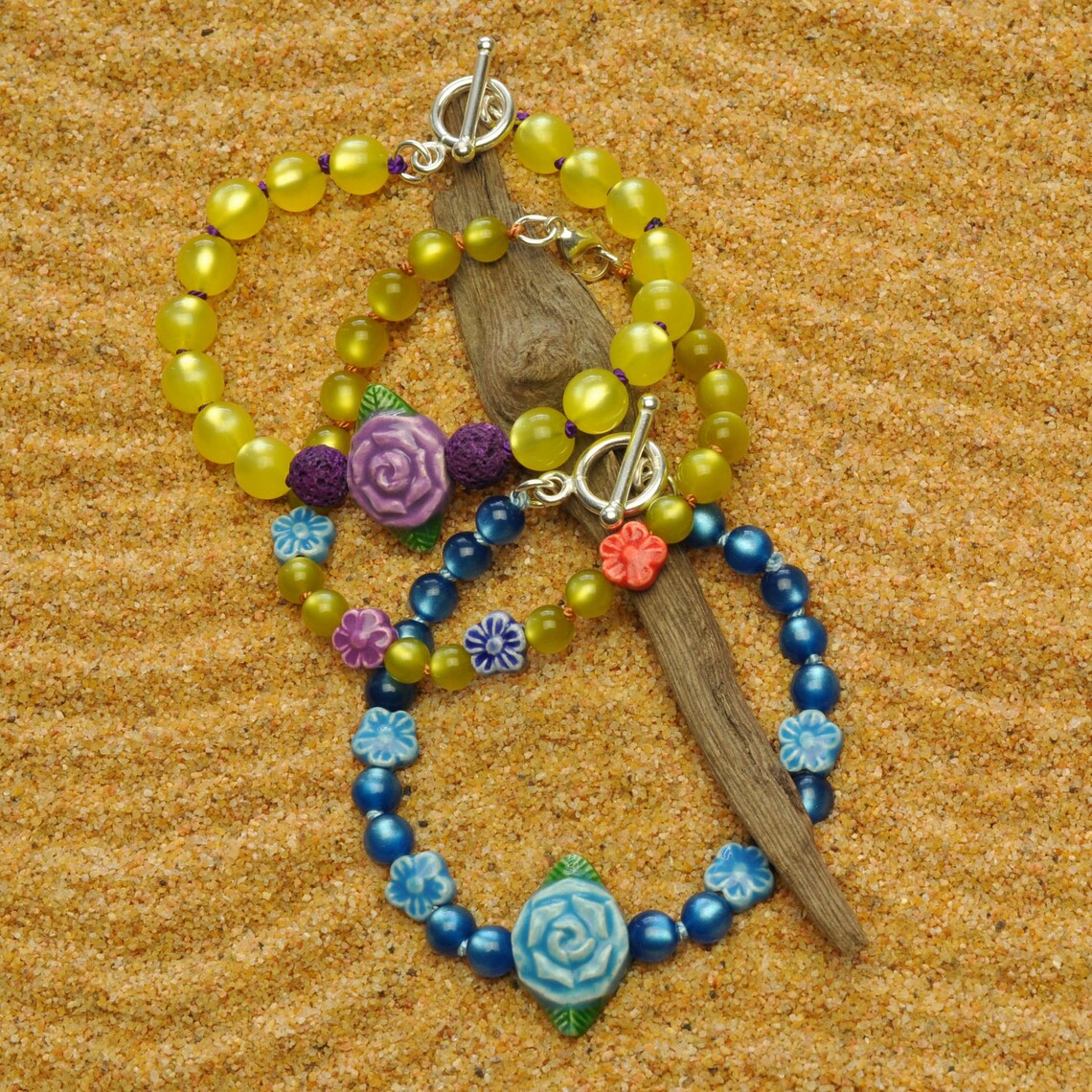 Blue Peruvian Rose Bracelet - Etsy