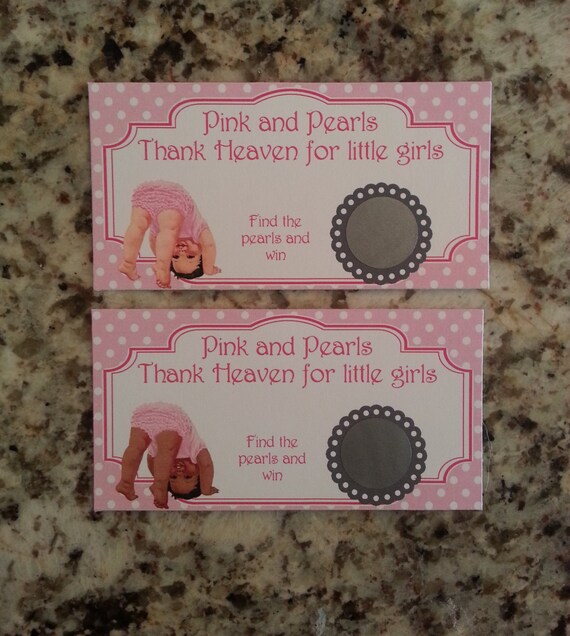 20 Pink and Pearls Scratch Off Tickets | Etsy
