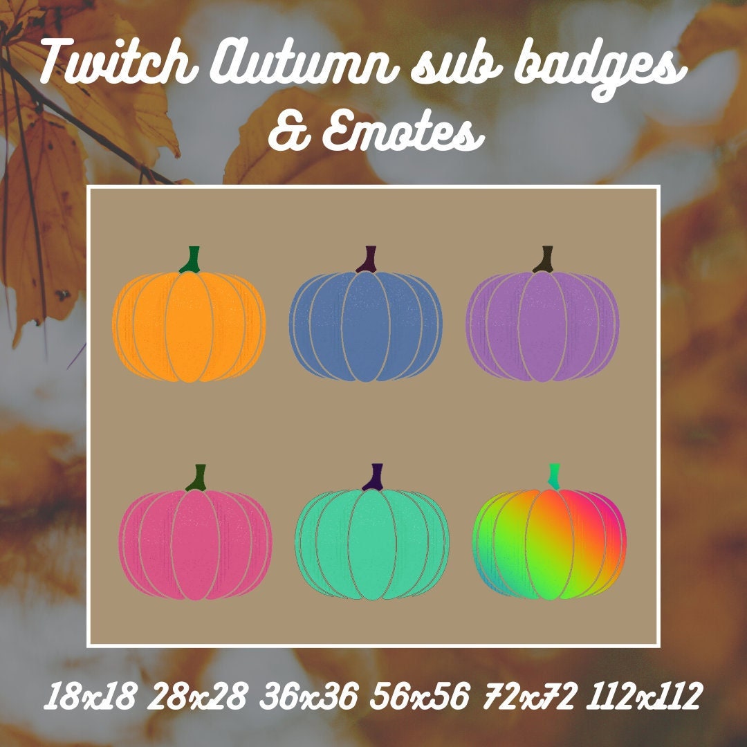 Autumn Fall Pumpkin Twitch Sub Badges Emotes Halloween - Etsy