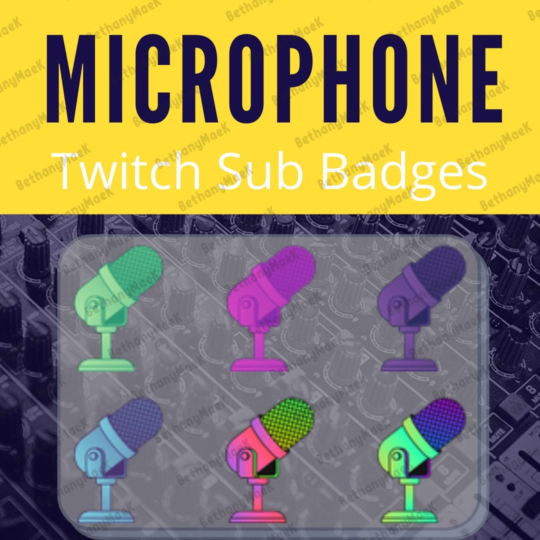 ASMR Microphone Twitch Sub Badges & Emotes - Etsy