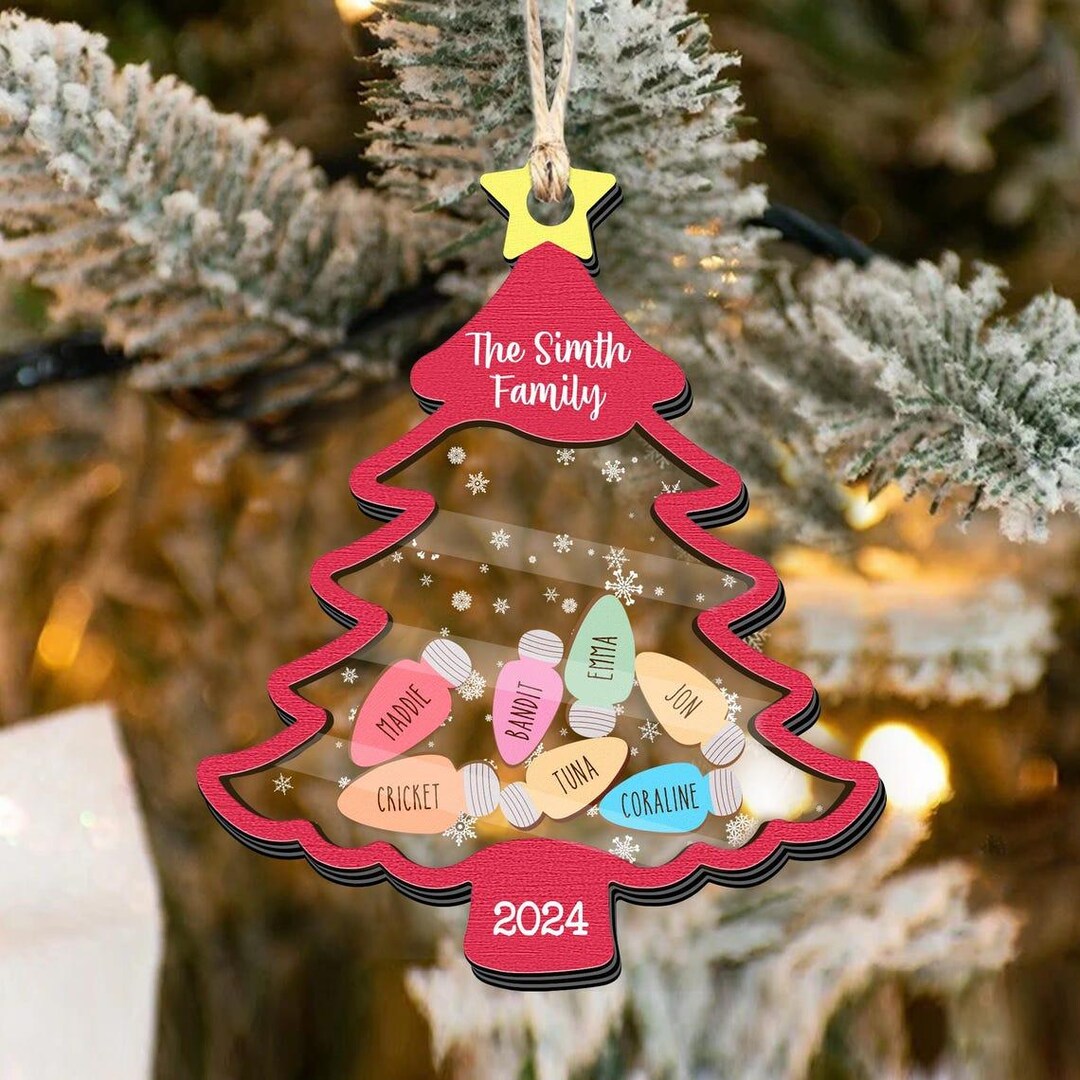 Personalized Family Christmas Ornament, Family Ornament 2024, Family ...