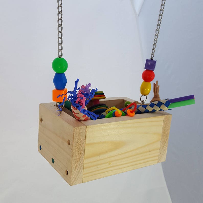 CHLOE'S TOY BOX ** 20 Assorted Foot Toys With an All Natural Wooden Box ...