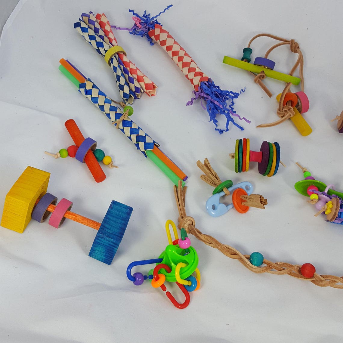 CHLOE'S TOY BOX ** 20 Assorted Foot Toys With an All Natural Wooden Box ...