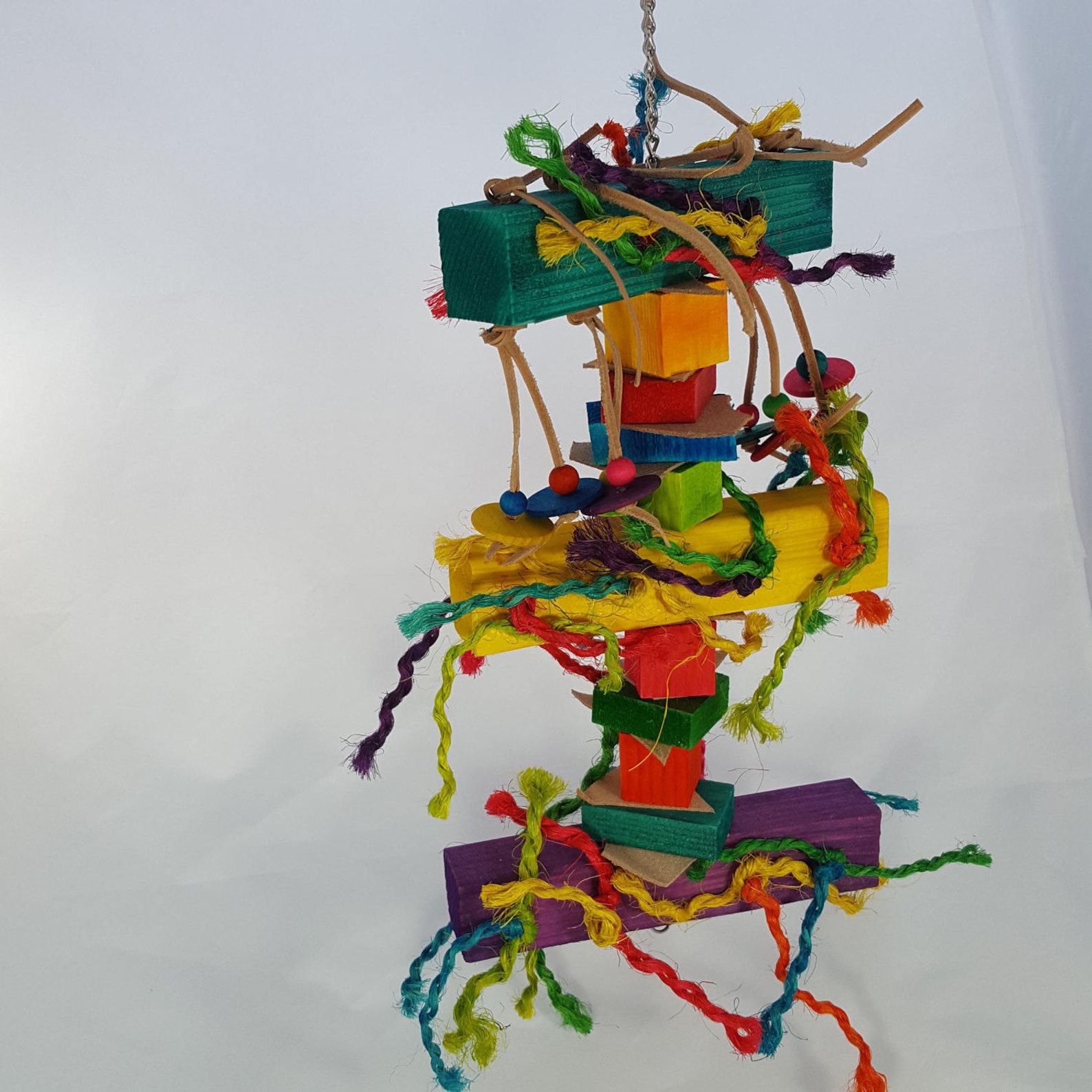 Large Parrot Toy BLOCKS N' KNOTS Macaw african Gray | Etsy