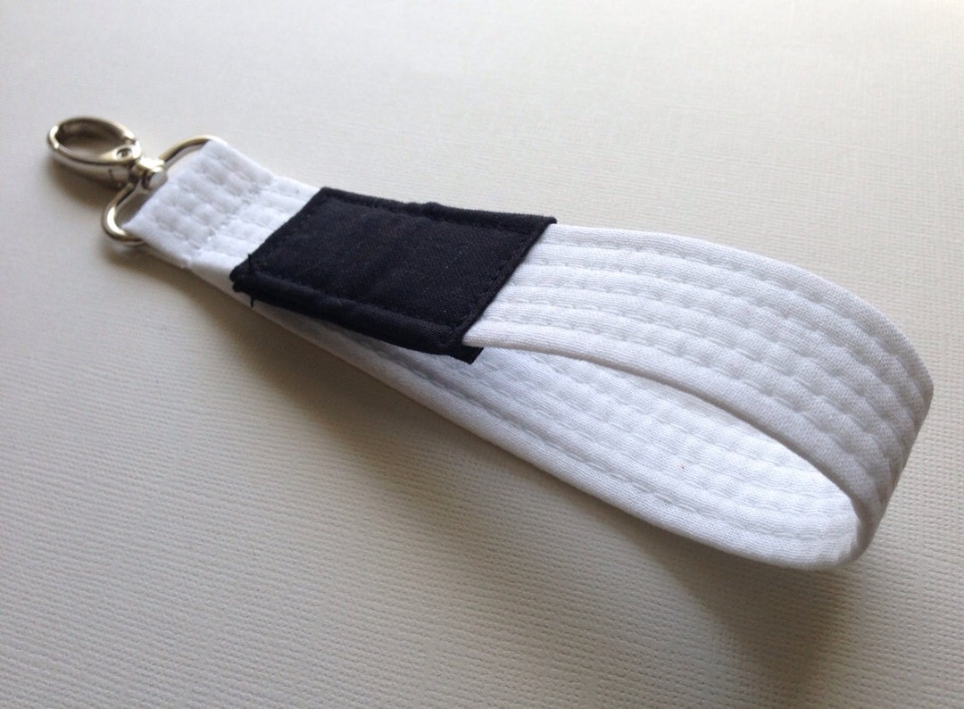 White Brazilian Jiu Jitsu Belt Wrist Key Chain Fob Lanyard BJJ Judo - Etsy