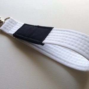 White Brazilian Jiu Jitsu Belt Wrist Key Chain Fob Lanyard BJJ Judo - Etsy