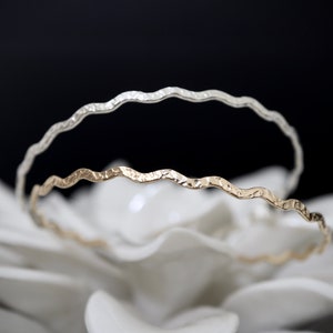 The Wave Bangle | Boho Sterling Silver Wavy Bracelet | Gold Wave Bangle ...