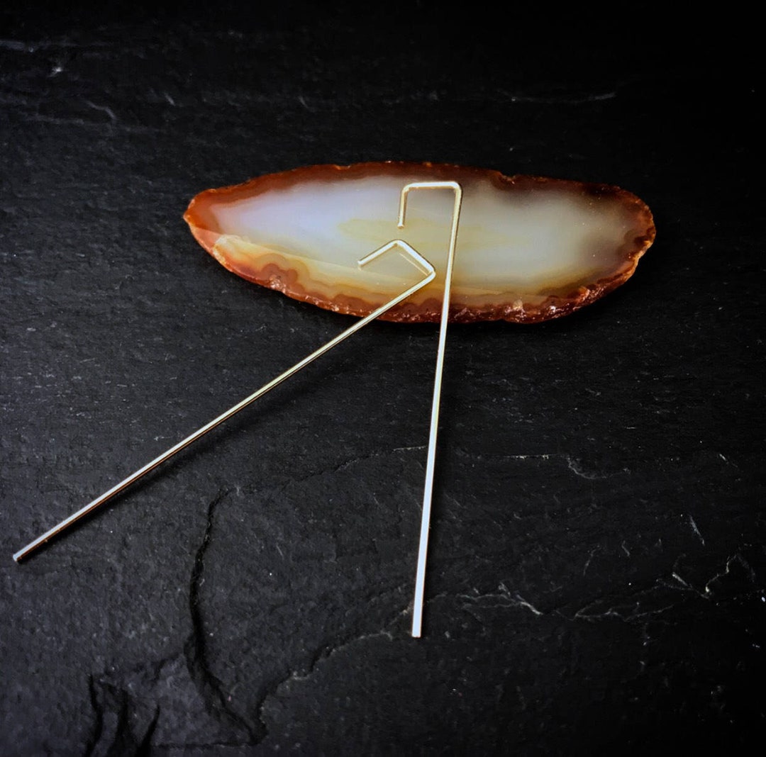 Reversible Double Bar Earrings | Stick Threader Earrings | Delicate ...