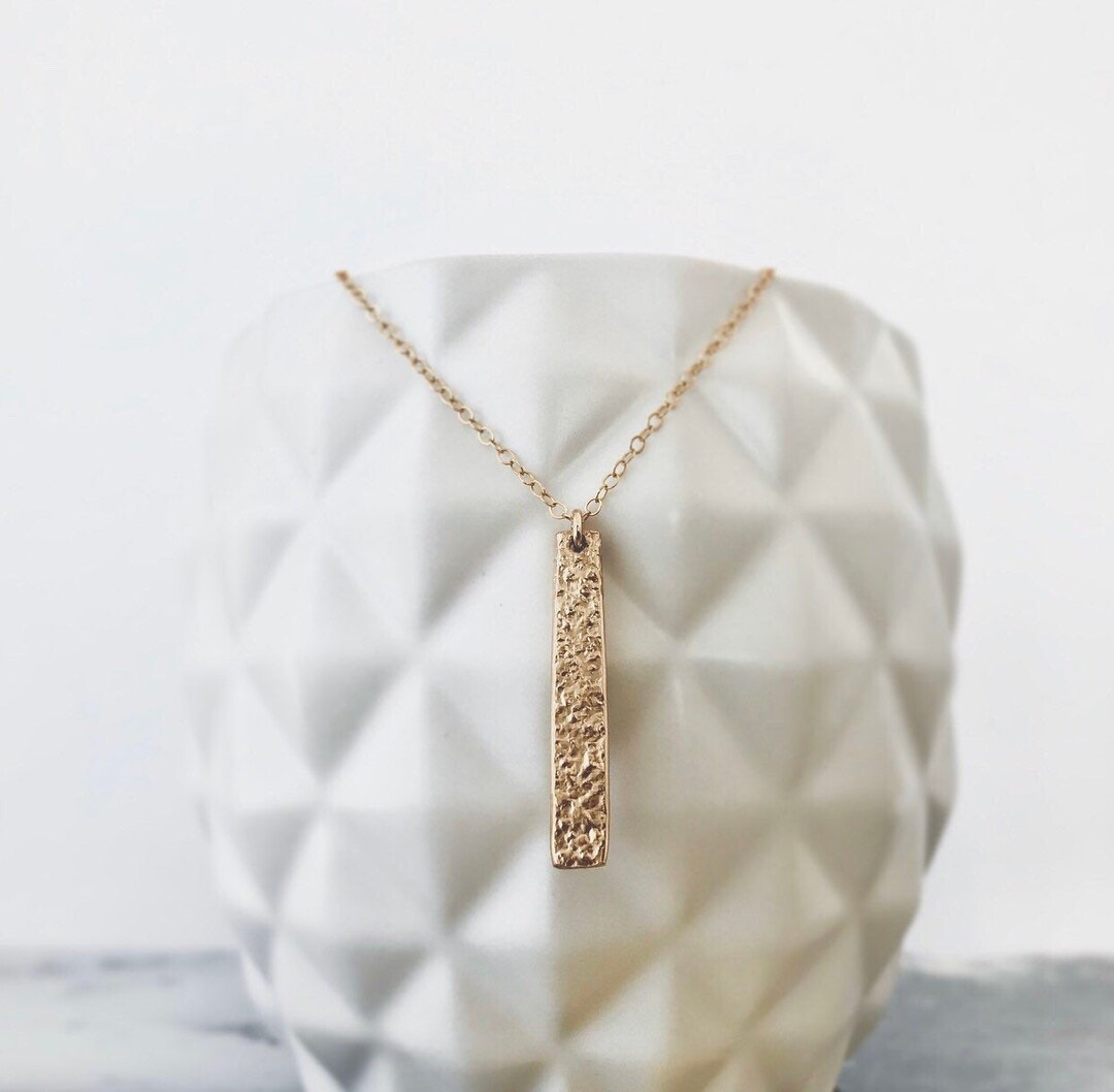 Ingot Bar Necklace | Organic Sterling Silver or 14kt Gold Filled ...