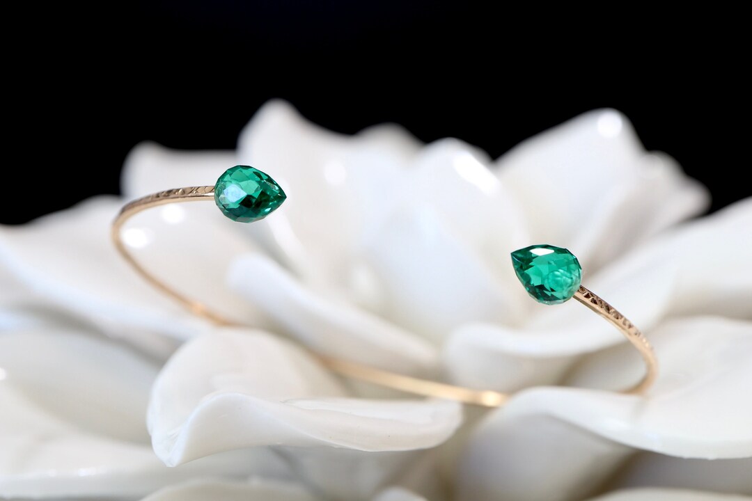 NEW Emerald Teardrop Skinny Cuff | 14K GF or Sterling Silver May ...