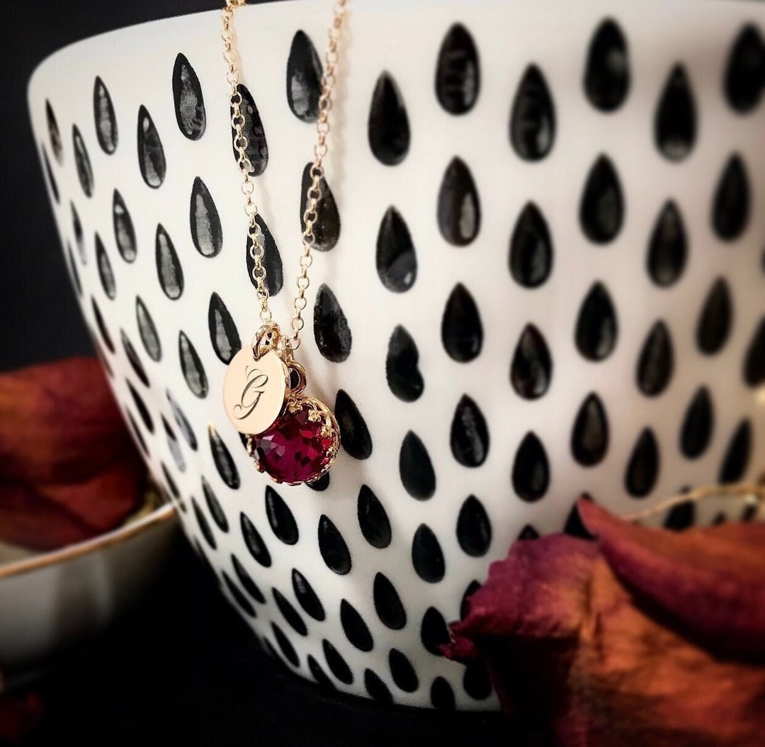 3 Ct Ruby Royal Necklace | Custom Engraved July Birthstone Solitaire ...