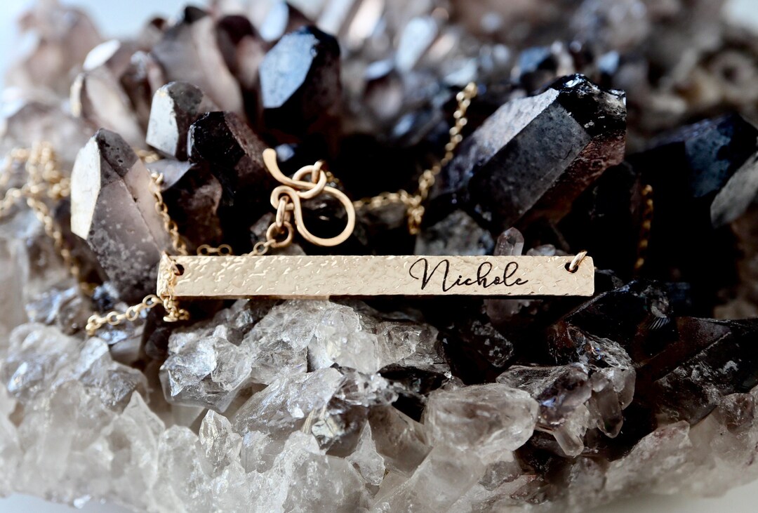 Personalized Name Bar Necklace | Custom 14kt Gold Filled or Sterling ...