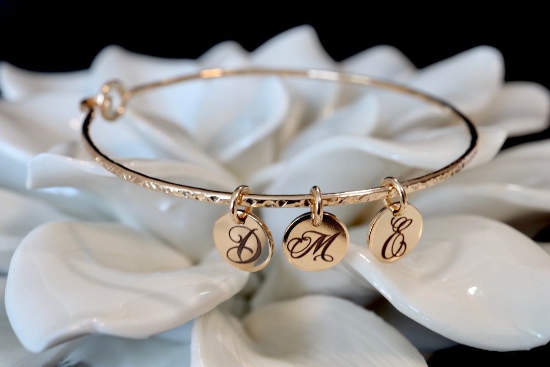 La Petite Charm Bangle | 14k Gold Filled or Sterling Silver Clasp ...