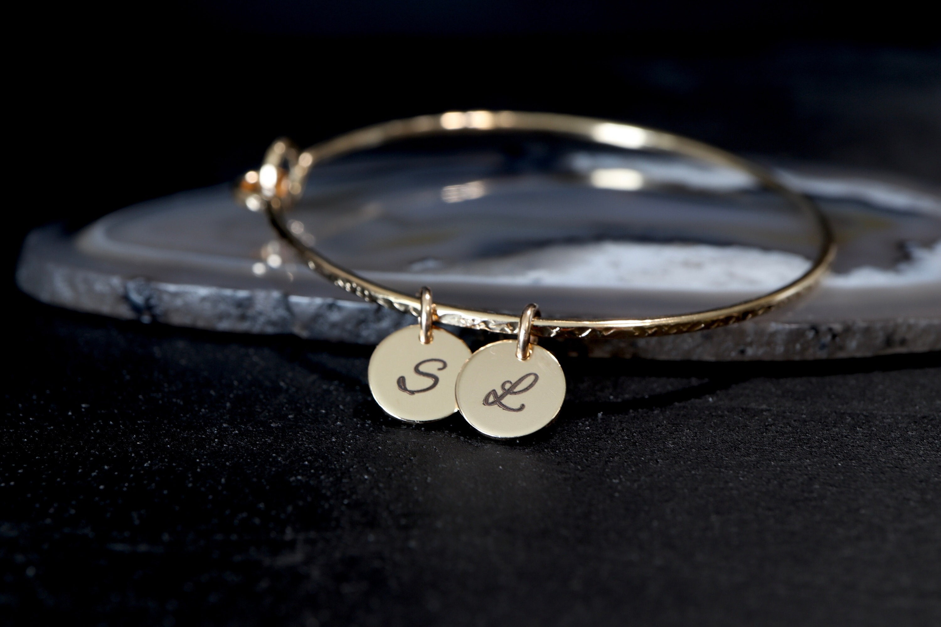 La Petite Charm Bangle | 14k Gold Filled or Sterling Silver Clasp ...