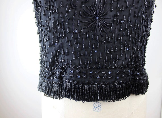1950s Early 1960s Hand-Beaded Shell w/ Starbursts, Fr… - Gem