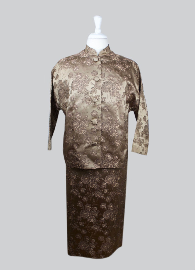 Vintage Early 1960s 60s Silk Brocade Cocktail Dress Set - Etsy