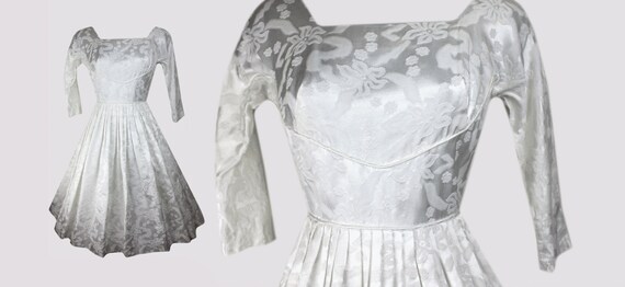 Miss Deb Montreal 1950s/Early 1960s Vintage White Sat… - Gem