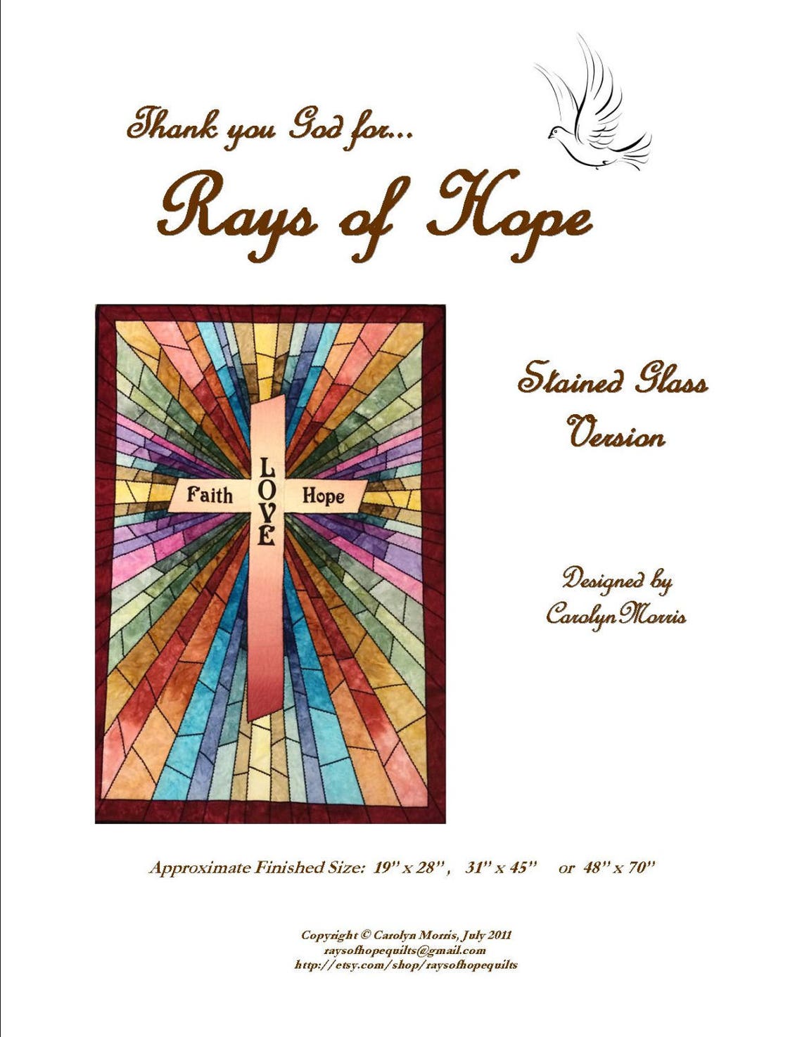 Pattern for Rays of Hope Quilt - Etsy