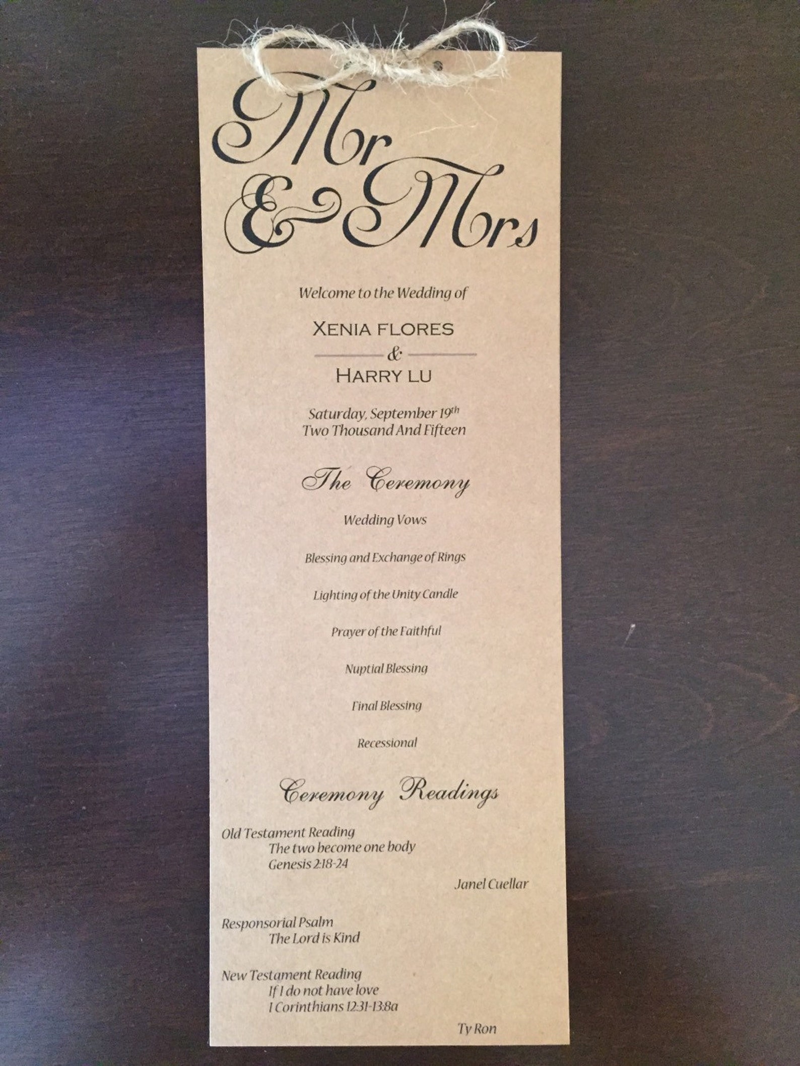 Rustic Kraft Wedding Ceremony Programs - Etsy