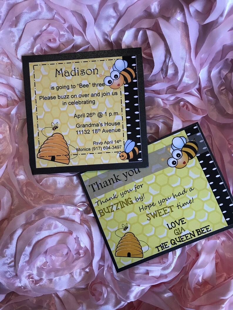 Bumble Bee Children's Birthday Party Invitation - Etsy